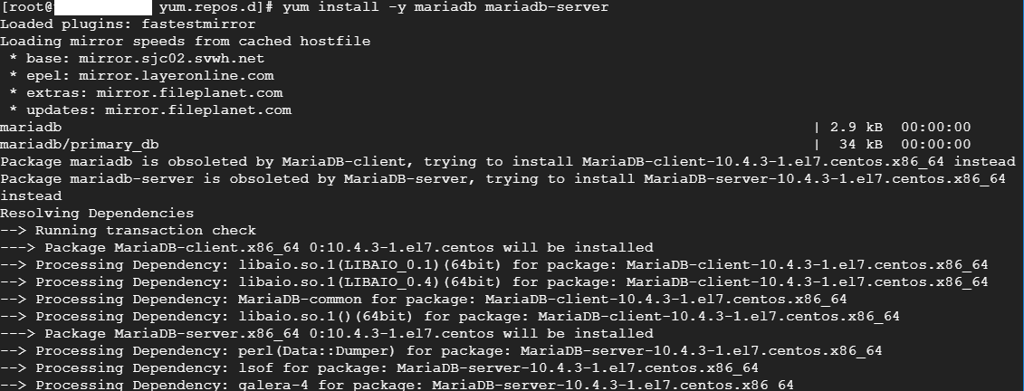 190414_yum install mariadb | ThinkGround
